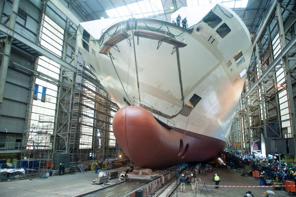 Stapellauf FSG Bau-Nr. 774 am 14.12.2018 – FSG Shipyard GmbH